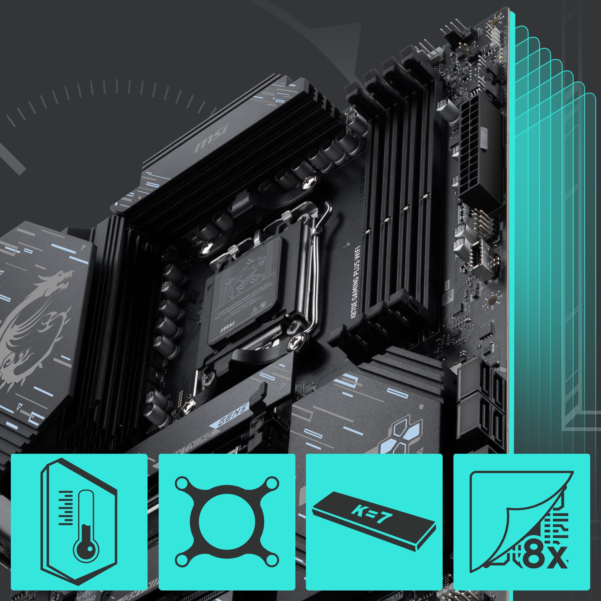 MSI X870E GAMING PLUS WIFI AM5 AMD X870E SATA 6GB/S 5G LAN DDR5 M.2 Wi-Fi 7 include USB 40G port ...